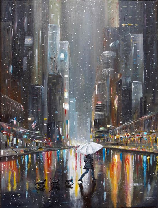New York at night - Artist Unknown - Paintings & Prints, Places ...