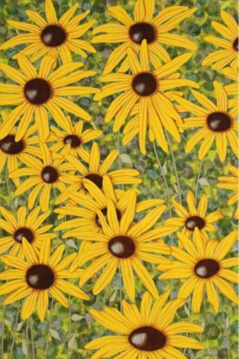 Yellow Daisies - Oliver T. Spedding - Paintings & Prints, Flowers ...