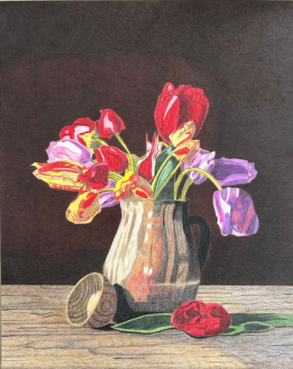 Flowers Still Life - Raymond Samuel - Drawings & Illustration, Flowers ...