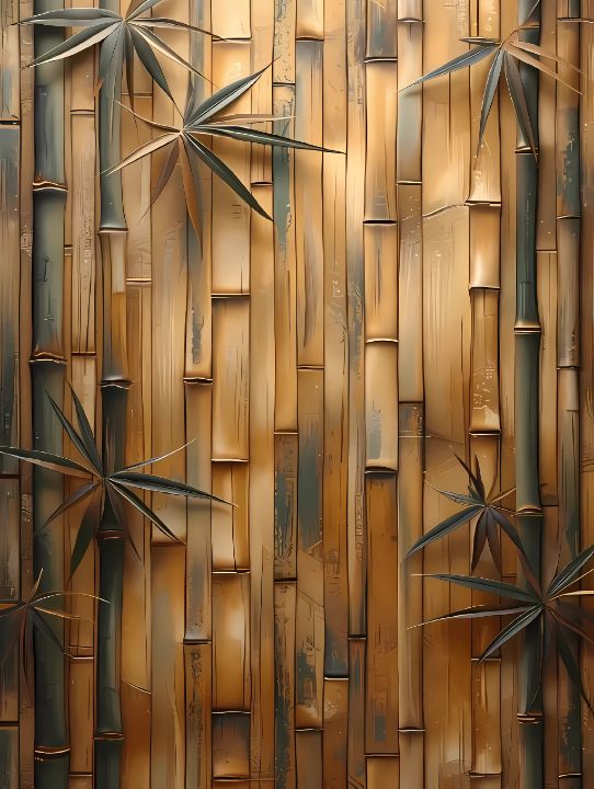 Bamboo Wall - Art-shop - Digital Art & AI, Abstract, Landscape - ArtPal