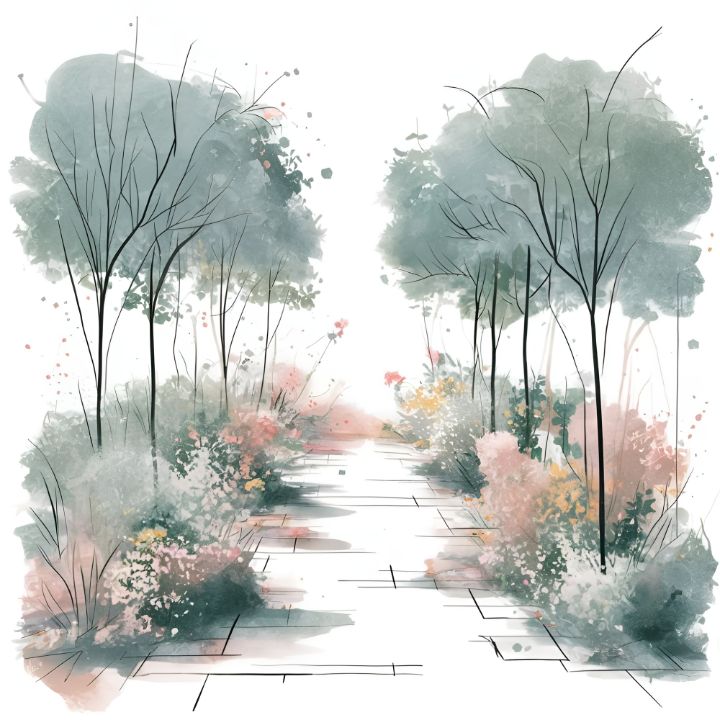 Serene Path - Art-shop - Digital Art & AI, Flowers, Plants, & Trees ...