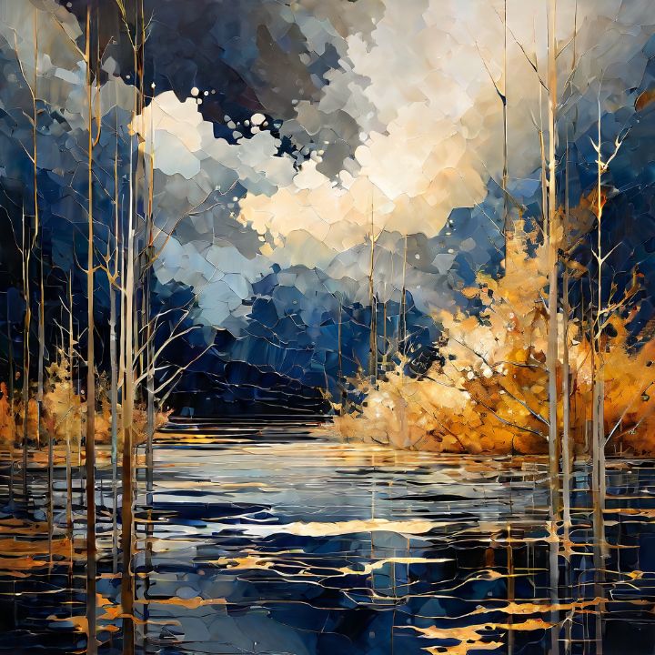 Serene Reflections - Art-shop - Digital Art & AI, Abstract, Landscape ...