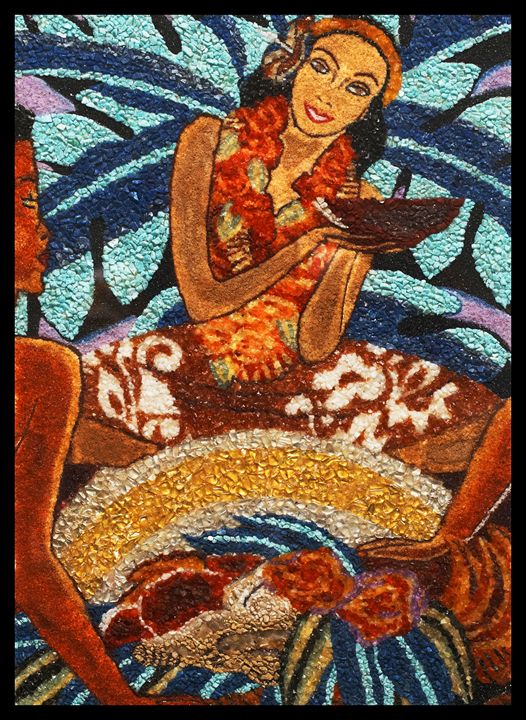 Lady luau - Mozambique Gemstone Artwork Gallery - Paintings & Prints ...