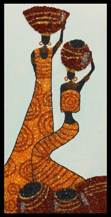 African style - Mozambique Gemstone Artwork Gallery - Paintings ...