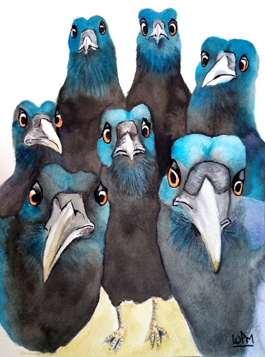 Counting crows - Wendy Mitchell Arts - Paintings & Prints, Animals ...