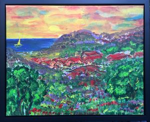 Sunset by the Inlet - Nirmalasgallery - Paintings & Prints, Landscapes ...