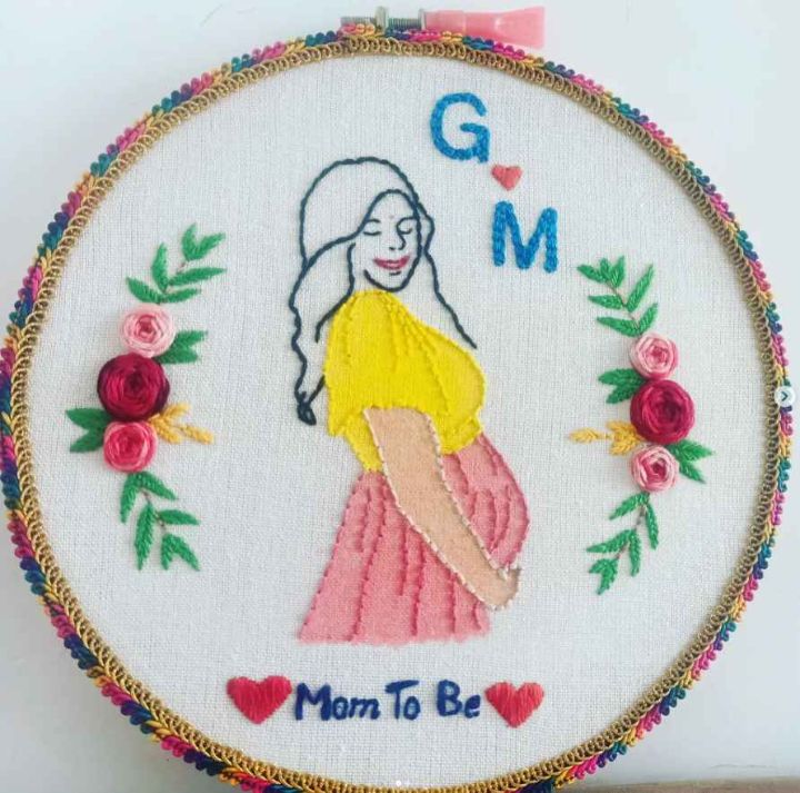 Mom-to-be Embroidery Hoop - Taru Decor - Crafts & Other Art, Frames ...