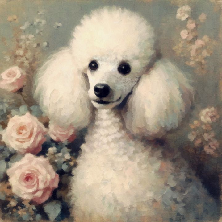 Pretty Poodle. - Left Hand Prints - Paintings & Prints, Animals, Birds ...