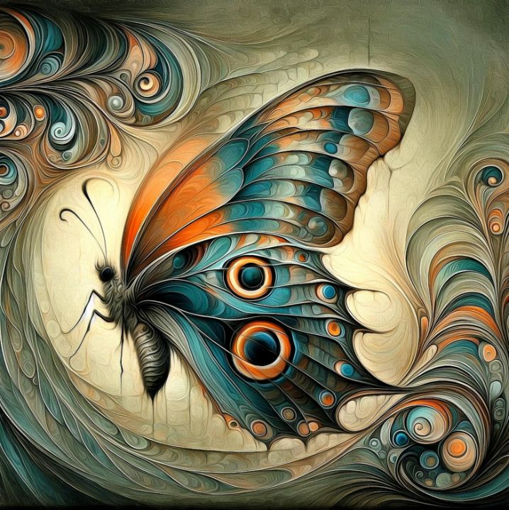 Butterfly Swirls - Left Hand Prints - Paintings & Prints, Abstract ...