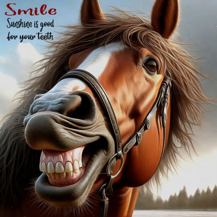 Horse Smiling With Teeth Cartoon