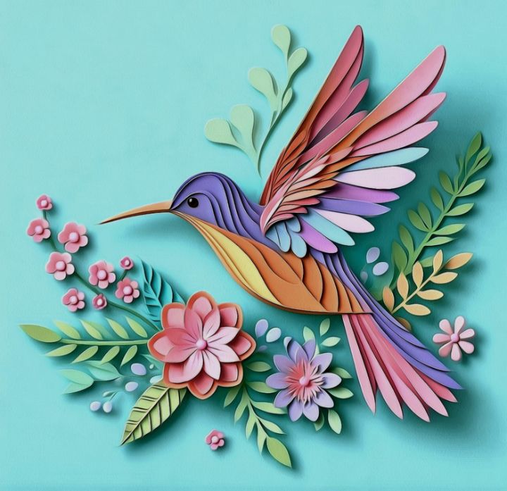 Paper Cuts - Hummingbird - Left Hand Prints - Paintings & Prints ...