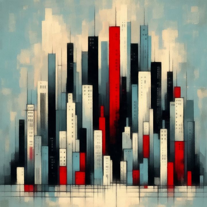The City - Left Hand Prints - Paintings & Prints, Abstract, Man-made ...