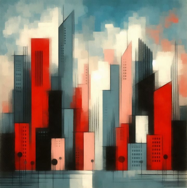 The City #2. - Abstract Thinking - Paintings & Prints, Abstract, Man ...