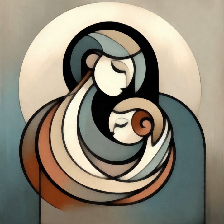 Mother and Child - Abstract Thinking - Paintings & Prints, Abstract ...