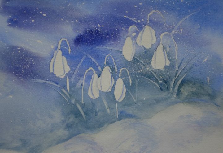 Snow Bells - Rod A Stewart Watercolors - Paintings & Prints, Flowers ...