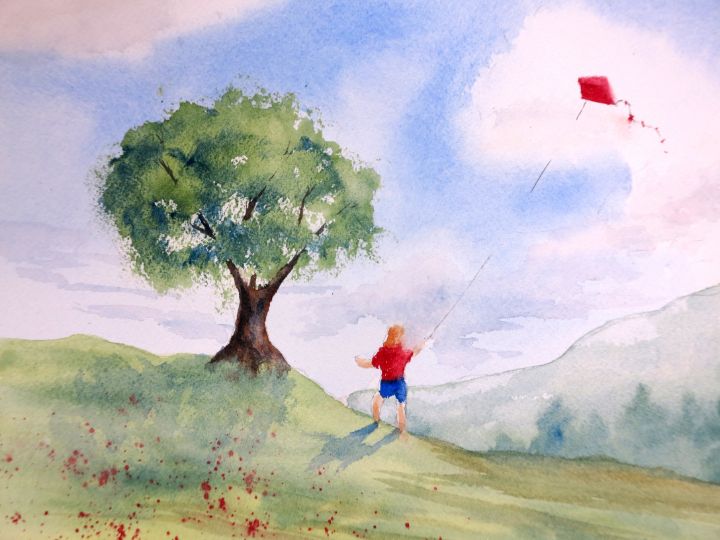 Flying High - Rod A Stewart Watercolors - Paintings & Prints ...