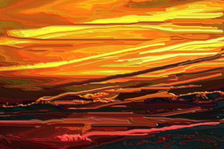 The sky at sunset - Rene art - Paintings & Prints, Abstract, Other ...