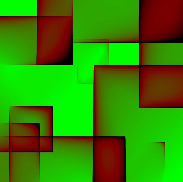 Maroon on green background nr 2 - Rene art - Digital Art & AI, Abstract ...