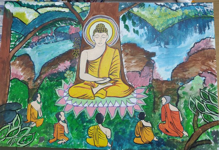 Buddha - Free hand creations - Paintings & Prints, People & Figures ...