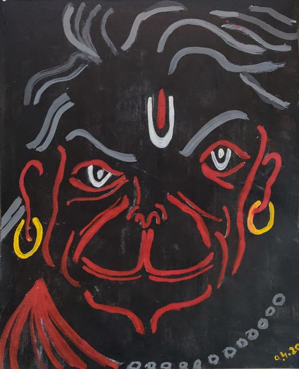 Hanuman 2 - Free hand creations - Paintings & Prints, People & Figures ...