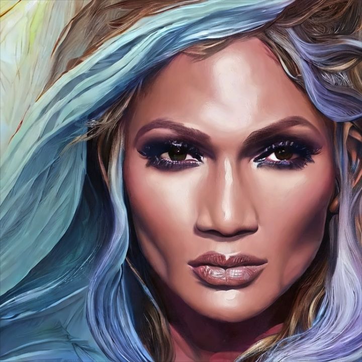 A Stunning Digital Portrait of JLo - Face Potrait - Drawings ...