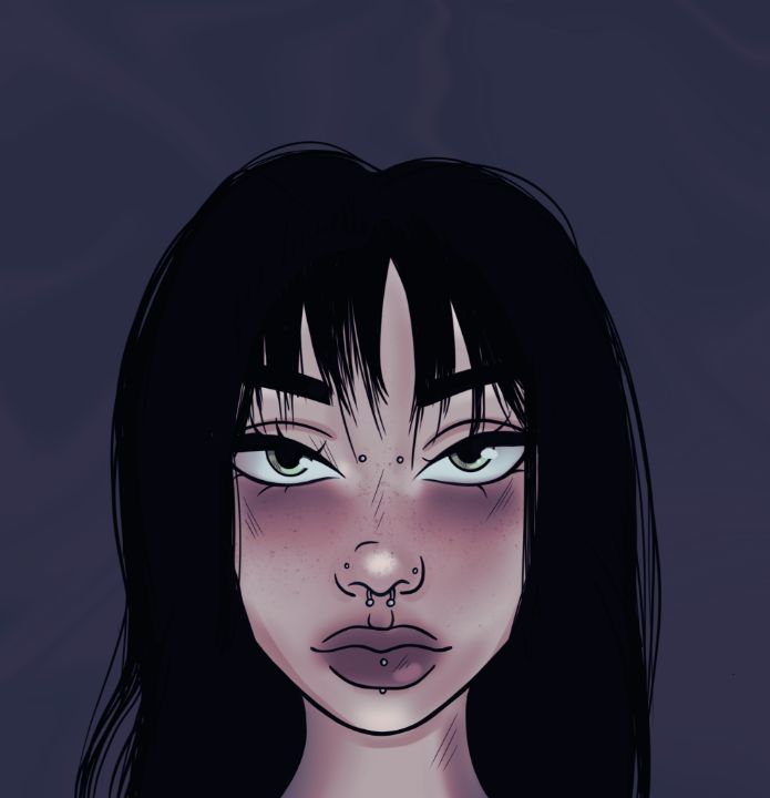 Purple Alien - Drawings & Illustration