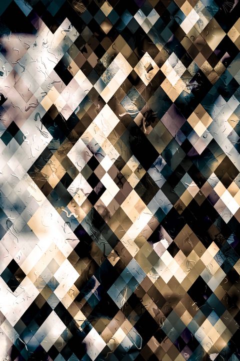 geometric pixel square pattern art - TimmyLA - Paintings & Prints ...