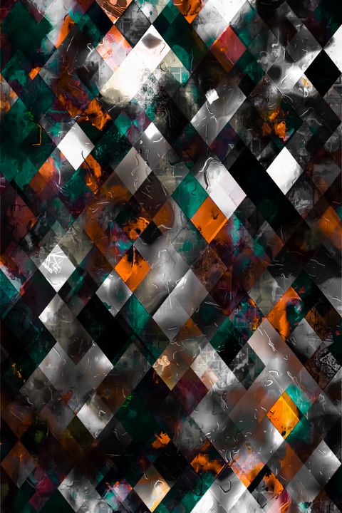 geometric pixel square pattern art - TimmyLA - Paintings & Prints ...