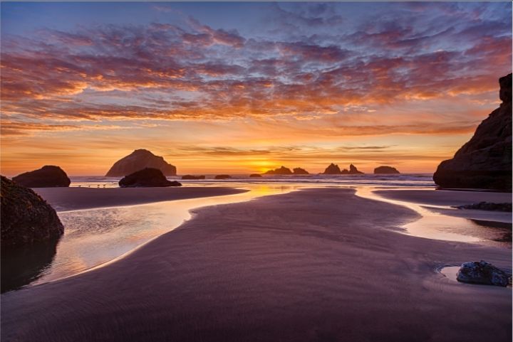 Beach Sunset Landscape - Kreative Kustom Gallery - Digital Art & AI, Landscapes & Nature, Beach ...