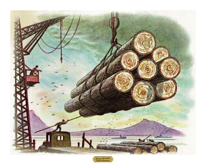 Skookum Logs (16x20) - Jon Gnagy Tribute Reproductions - Paintings ...