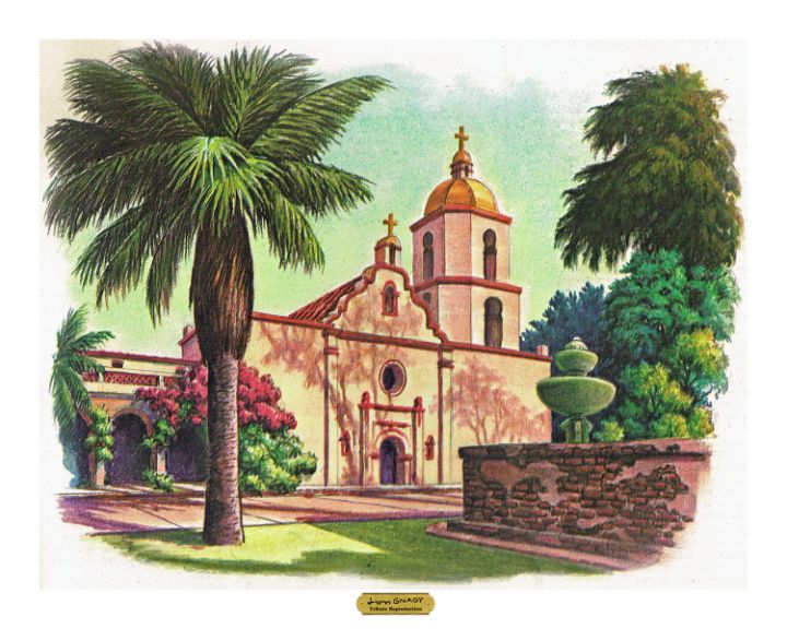 Spanish Mission Vignette (16x20) - Jon Gnagy Tribute Reproductions ...