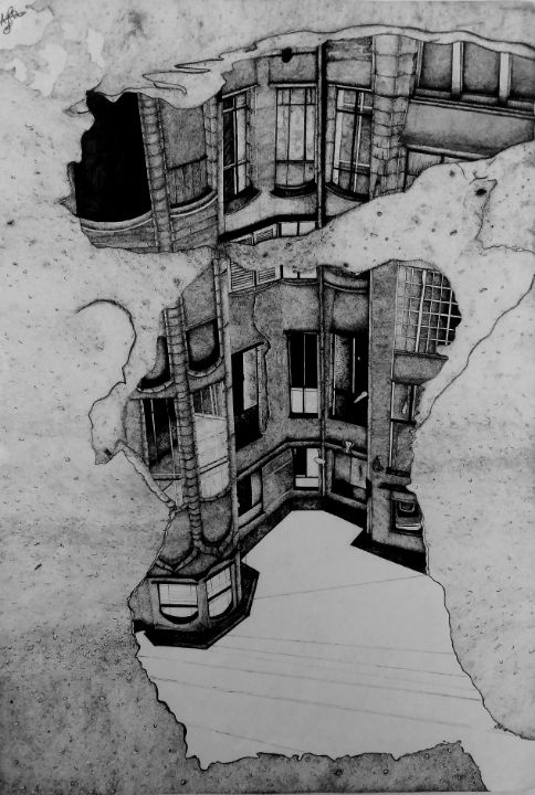 Rainwater reflection on a street - aya - Drawings & Illustration ...