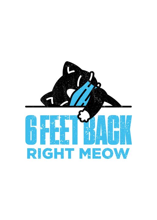 6 Feet Back Cat Funny Distressed - Viper Visuals - Drawings ...