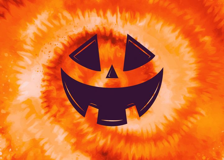 Tie Dye Halloween Pumpkin - Viper Visuals - Drawings & Illustration ...