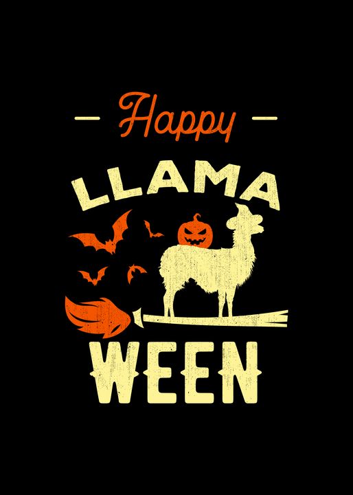 Happy Llamaween Llama Halloween - Viper Visuals - Drawings ...