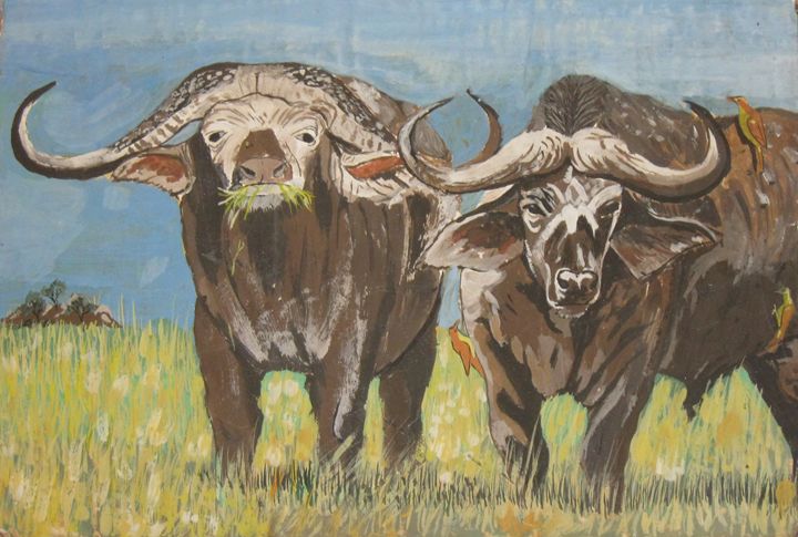 Buffalo Duo - Clinton - Paintings & Prints, Animals, Birds, & Fish ...