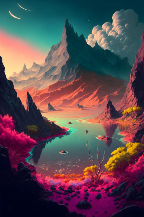 Happycore Landscape - brAIn - Digital Art, Landscapes & Nature ...
