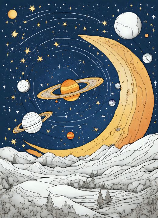 Moon - brAIn - Digital Art & AI, Astronomy & Space, Planets - ArtPal