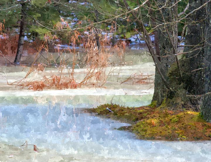 Blue and Green Ice Swamp No4 (WC) - StephenJSepan - Digital Art ...