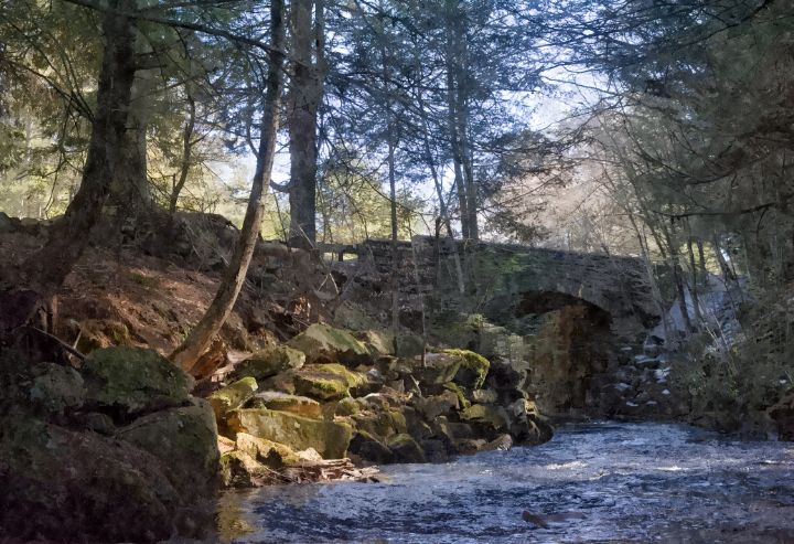 Tom's Run and Bridge No1 (WC) - StephenJSepan - Digital Art, Landscapes ...