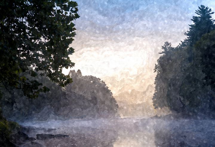 Sun coming down the River No7 (WC) - StephenJSepan - Digital Art & AI ...