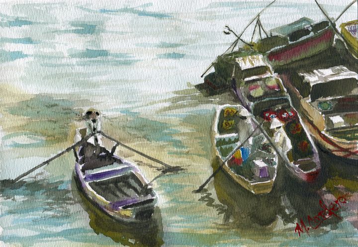 Water Merchants - M. Cordero Watercolor Studio - Paintings & Prints ...