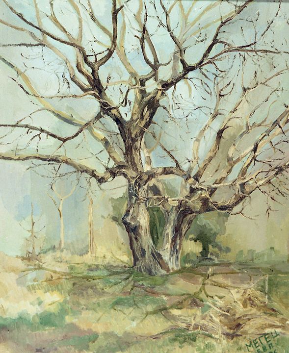 Walnut tree ( April ) - D. BRIGHT GALLERY - Paintings & Prints ...