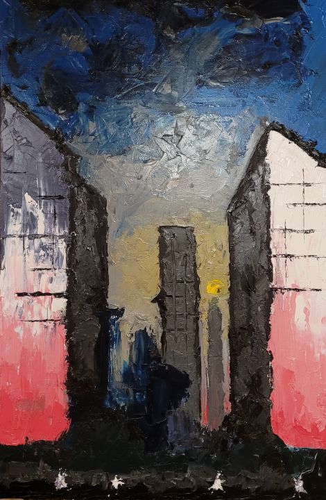 Moon Under Manhattan - Up the Canyon Abstracts - Paintings & Prints ...