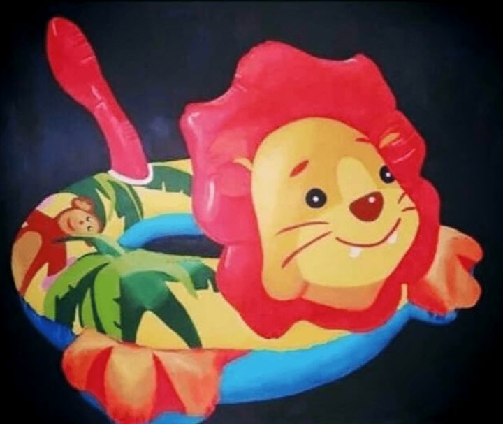 Lion Pool Float Safari - Petra Rényai's Gallery - Paintings & Prints ...