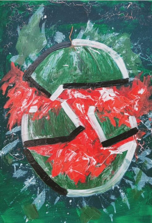 Unique Watermelon Abstract Art - Petra Rényai's Gallery - Paintings ...