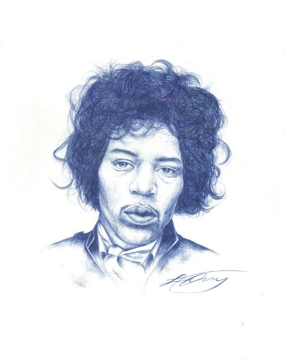 Pen Drawing Of Jimi Hendrix Drawing Of Jimi By Me. Mostly With Black