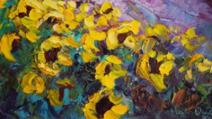 Sunflower's and Lavender - Helen Blair - Paintings & Prints, Flowers ...