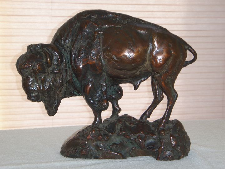 Yellowstone Bison patina bronze - Montana Wildlife Art - Sculptures ...