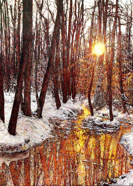 Sunlight Between the Trees - Forrest Miller Paintings - Paintings ...